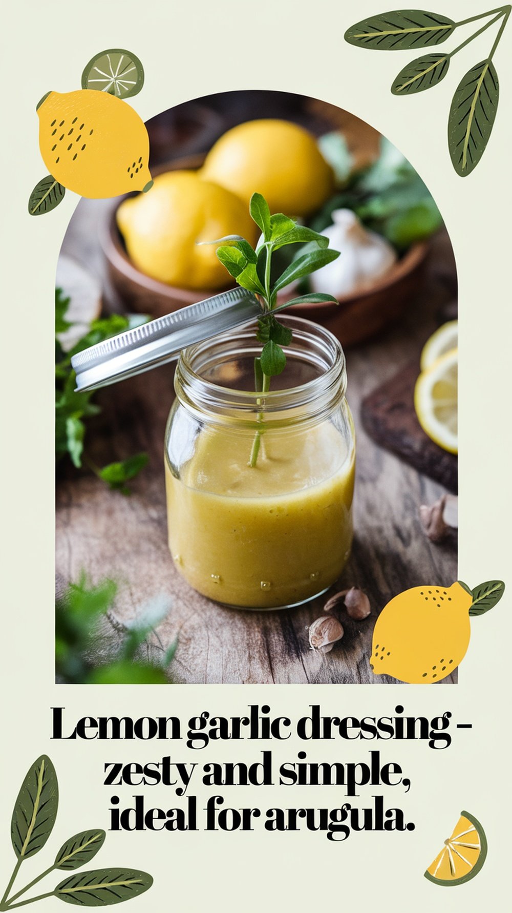 Zesty Lemon Garlic Dressing for Arugula Salad - saucefreaks.com