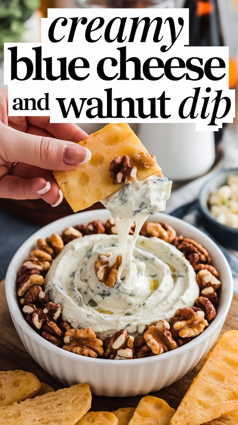 Rich and Creamy Blue Cheese and Walnut Dip - saucefreaks.com