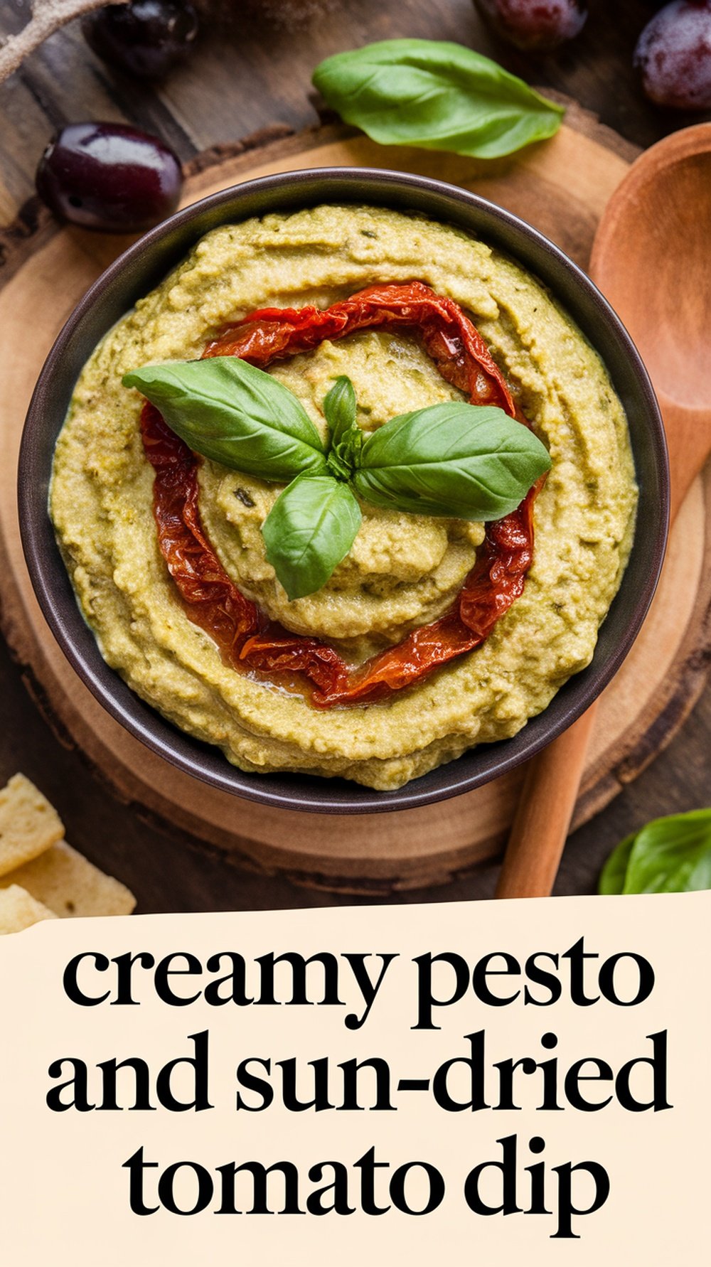 Creamy Pesto and Sun-Dried Tomato Dip - saucefreaks.com