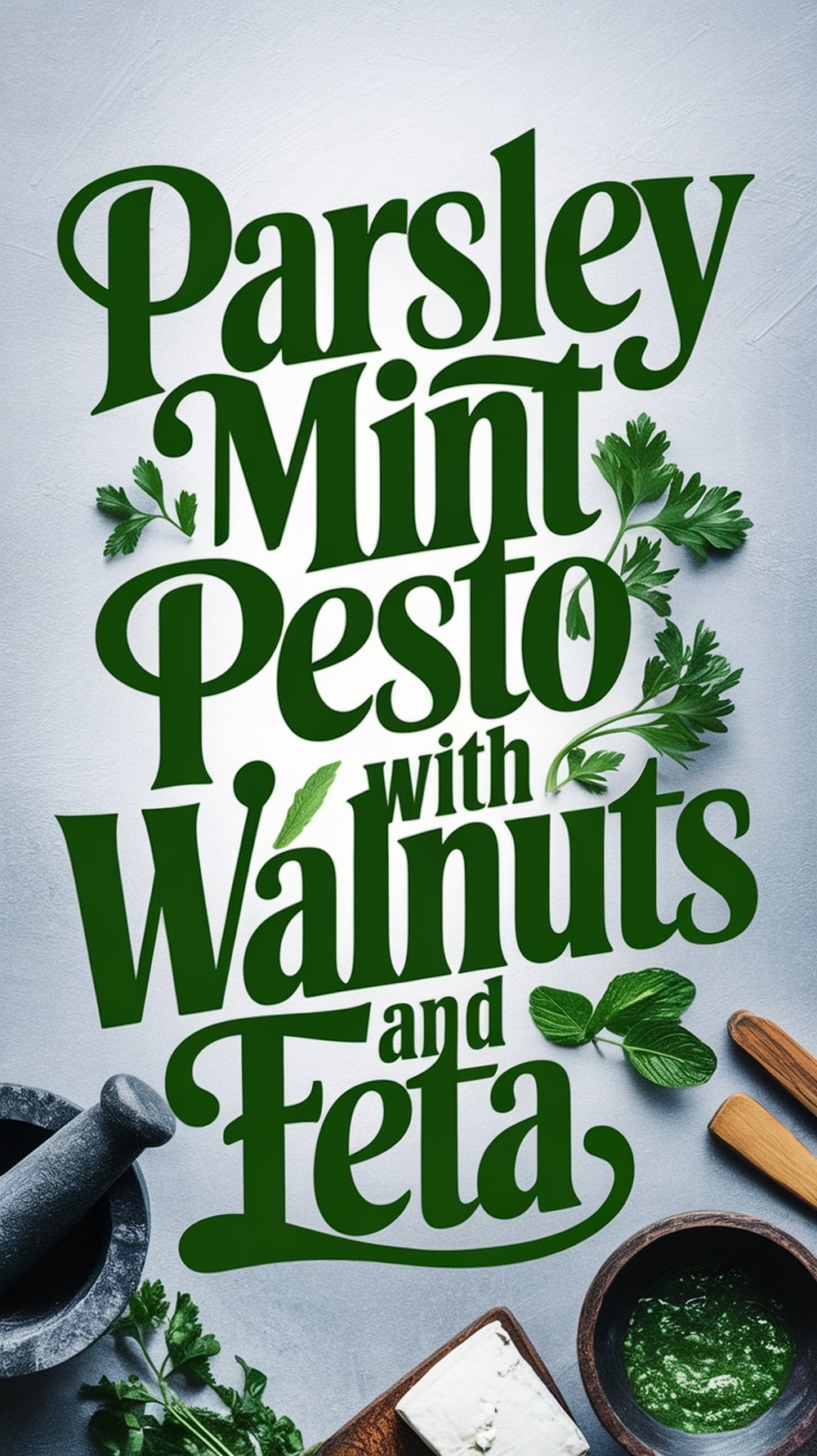 Parsley Mint Pesto with Walnuts and Feta - saucefreaks.com