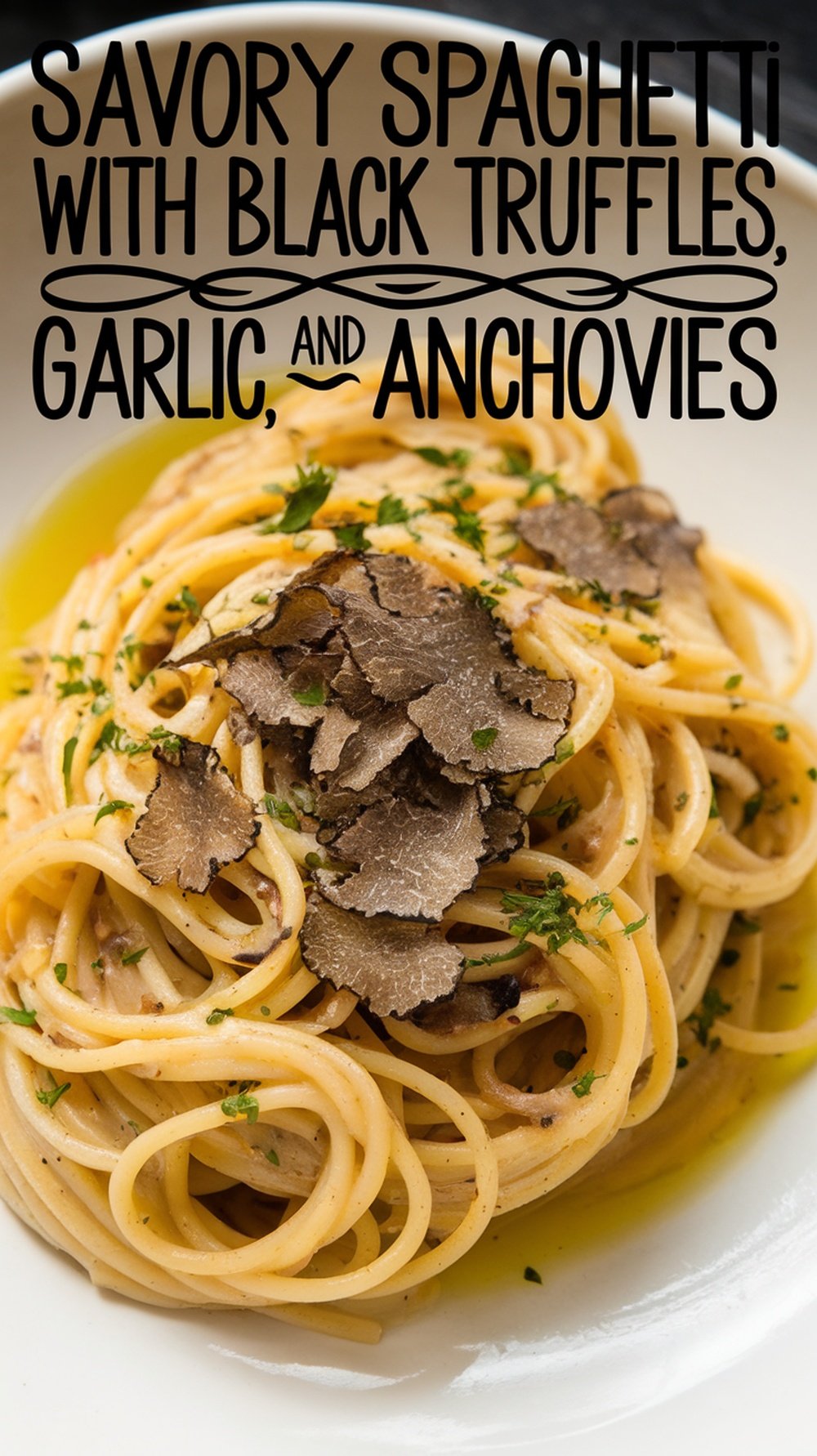 Savory Spaghetti with Black Truffles, Garlic, and Anchovies ...